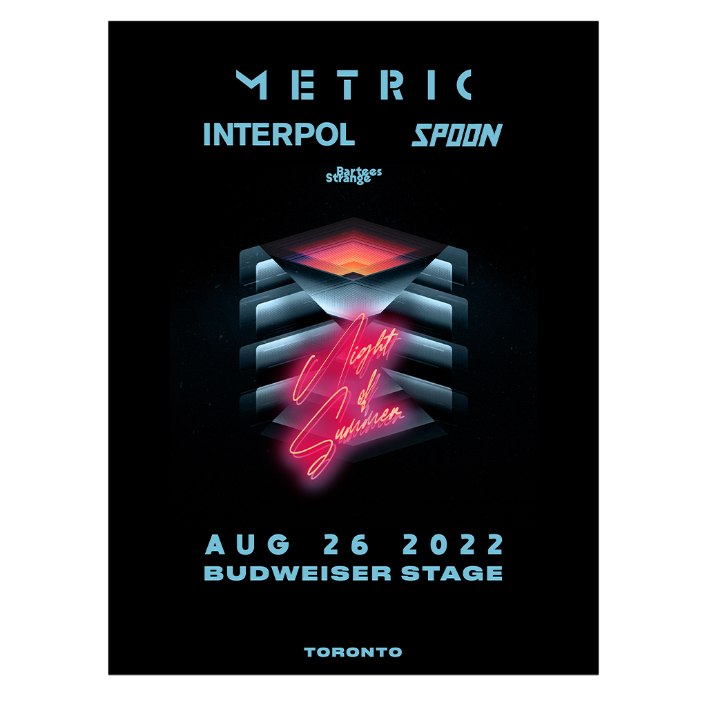 Metric Toronto, ON Budweiser Stage Poster - August 26, 2022 - Metric ...